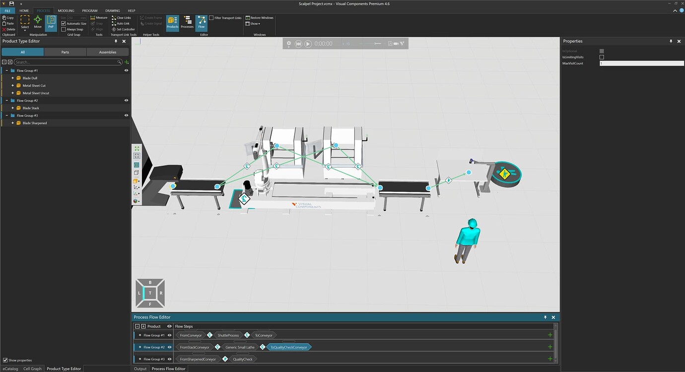 Feeder process stacking products - Process Modeling - Visual Components - The Simulation Community