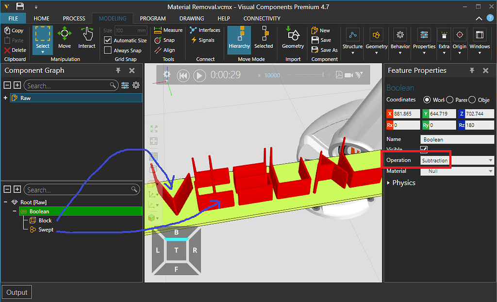Material removal in real-time - Extensions and Python Add-ons - Visual Components - The ...
