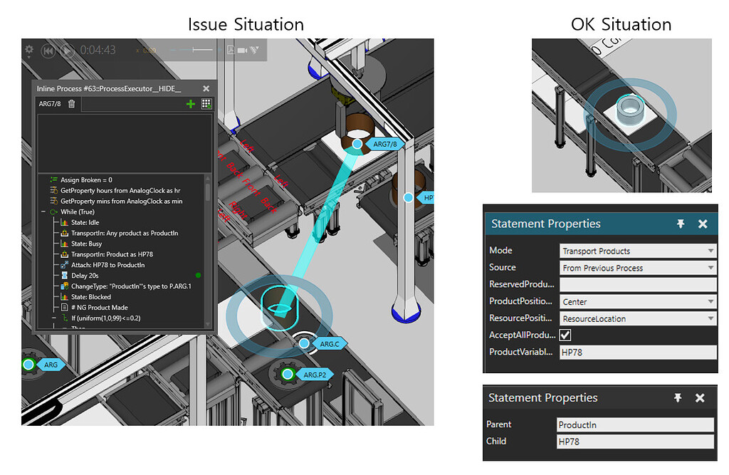 Part is detached from the pallet automatically - Process Modeling - Visual Components - The ...