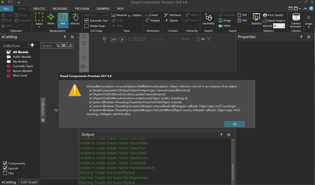 Error Starting The Program General Questions Visual Components The Simulation Community