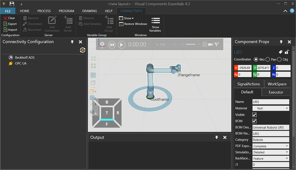 Universal robots connectivity tab - Robot Programming - Visual Components - The Simulation Community