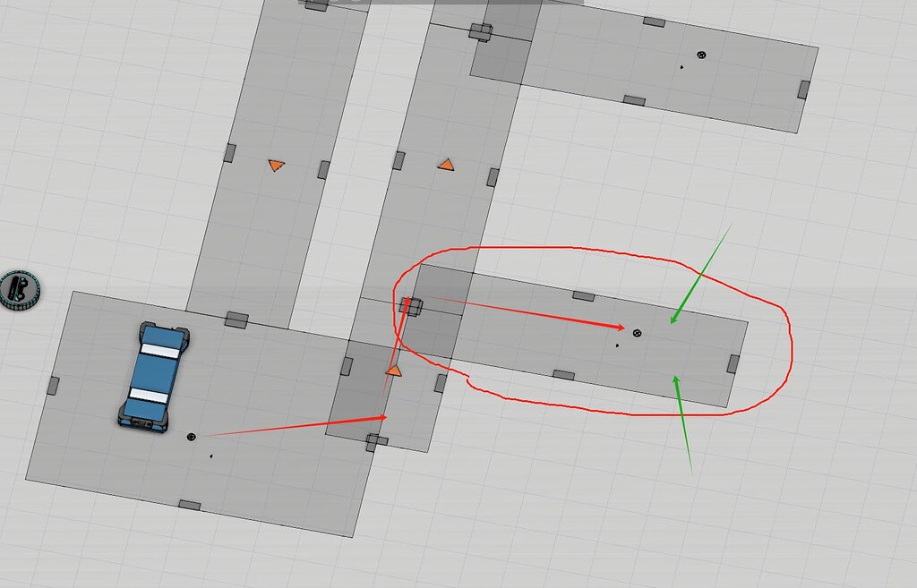 How to make AGV move forward into the path marked by the red circle and then back out? - Process ...