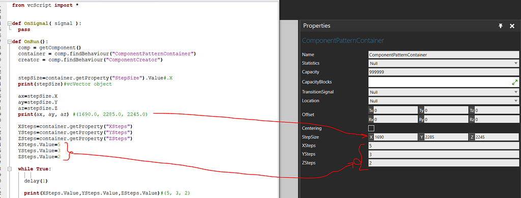 Setting property values - Python Programming - Visual Components - The ...