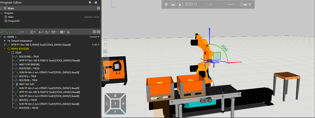 Issue With While Loop For Robot Program Robot Programming Visual Components The Simulation
