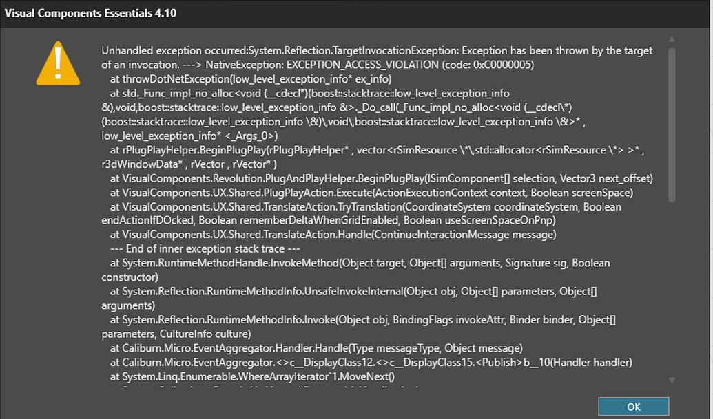 Error pops up in Essential version when moving model into space - General Questions - Visual ...