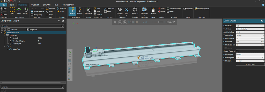 Energy Cable Wizard Visual Components Add On Samples Visual Components The Simulation