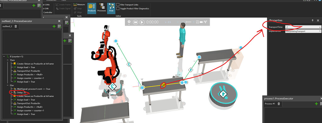 Two-Way Conveyor (Human load/ Robot Unload) - Process Modeling - Visual ...