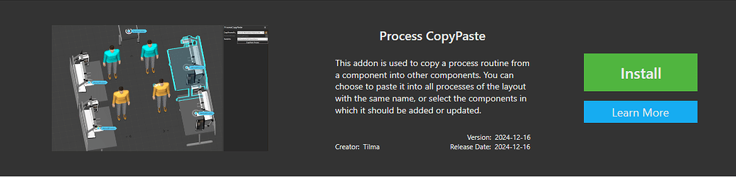 Process CopyPaste - Extensions and Python Add-ons - Visual Components - The Simulation Community