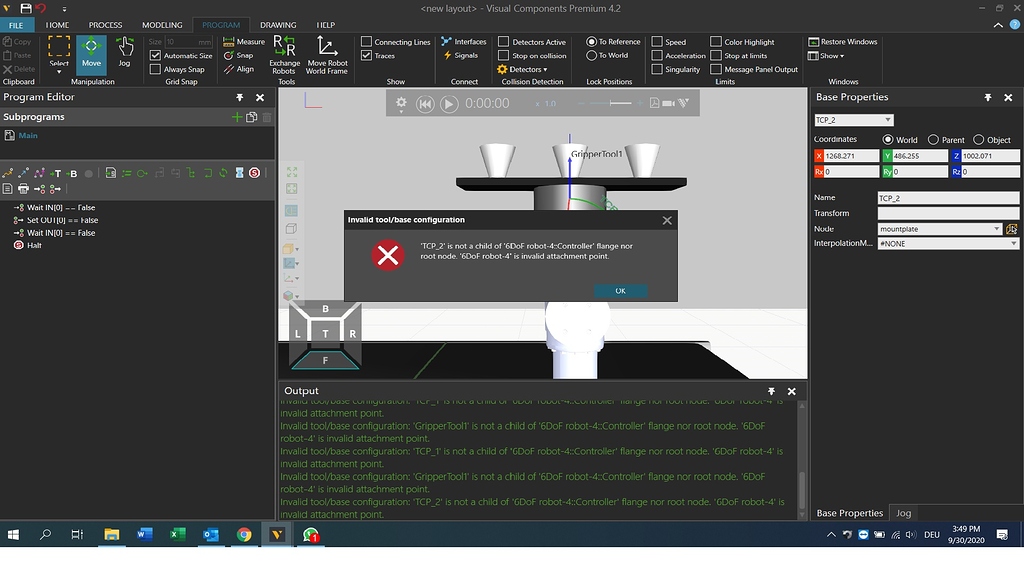 Imported tool frame for gripper - Component Modeling - Visual Components - The Simulation Community