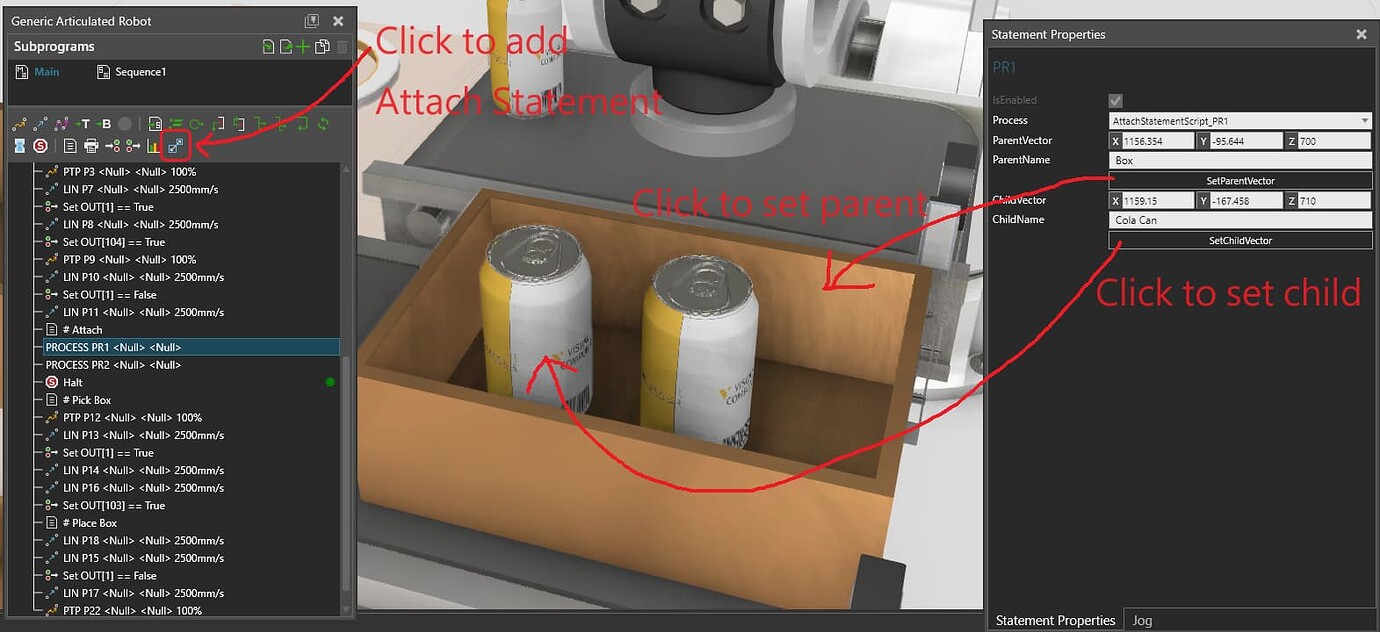 Attach statement for robot - Extensions and Python Add-ons - Visual Components - The Simulation ...