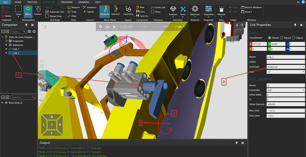 How to set the rotating and down press cylinder action? - Component Modeling - Visual Components ...